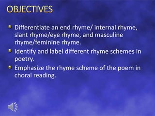 Rhyme Scheme in Poetry | PPTX