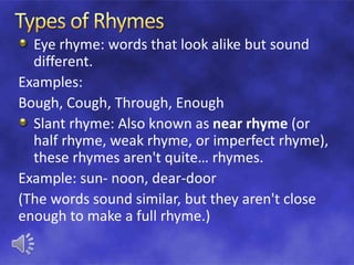 Rhyme Scheme in Poetry | PPTX