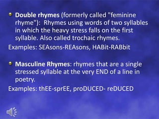 Examples Of End Rhyme