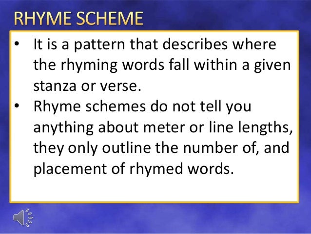 Rhyme Scheme in Poetry