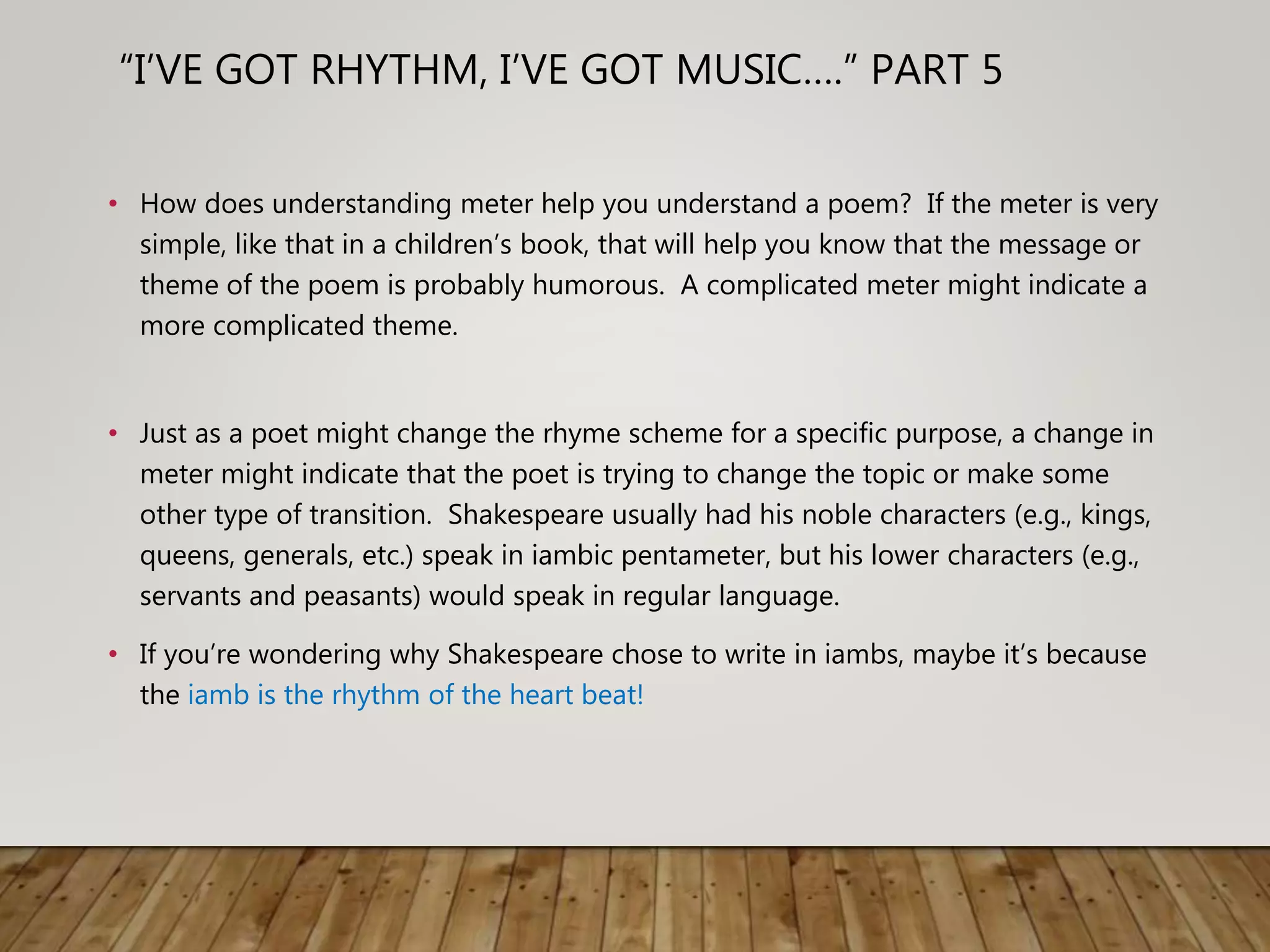 Rhyme Scheme, Rhythm, and Meter | PPTX
