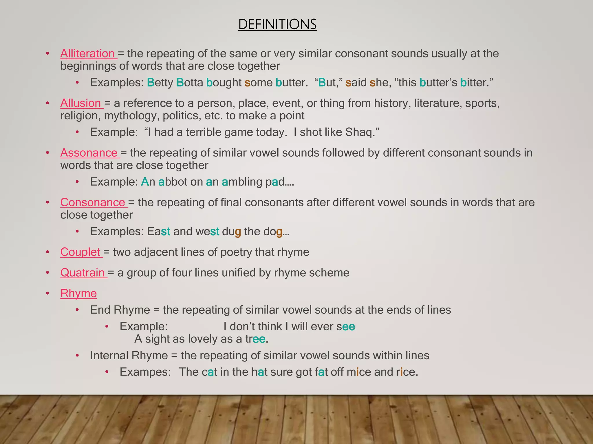 Rhyme Scheme, Rhythm, and Meter | PPTX