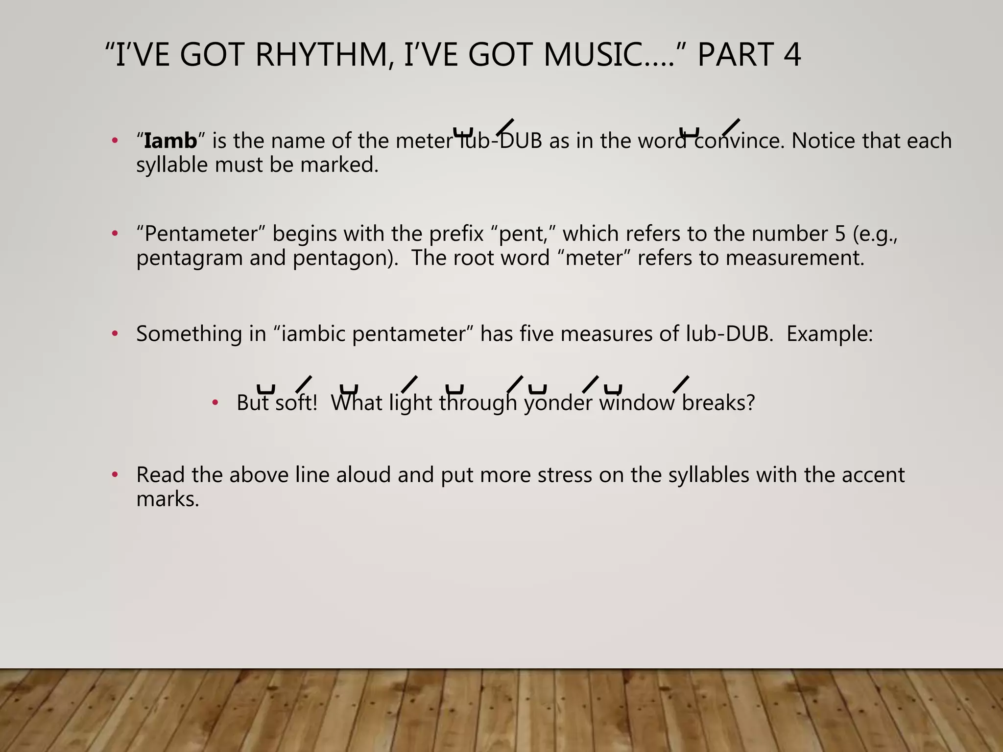 Rhyme Scheme, Rhythm, and Meter | PPTX