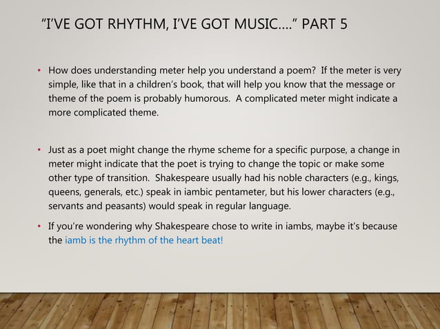 Rhyme Scheme, Rhythm, and Meter | PPTX