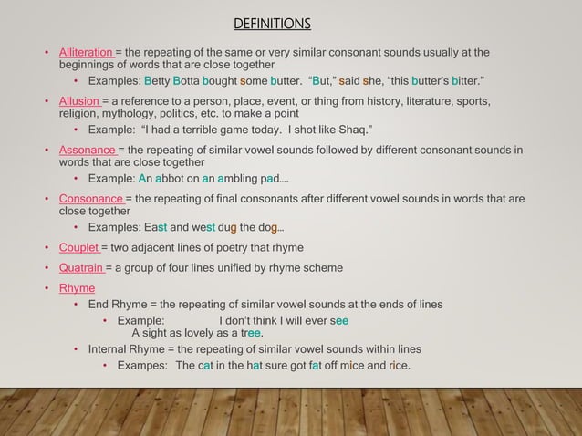 Rhyme Scheme, Rhythm, and Meter | PPTX