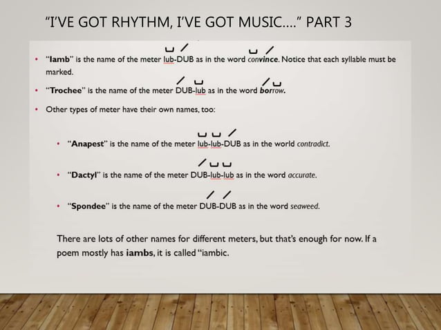 Rhyme Scheme, Rhythm, and Meter | PPTX
