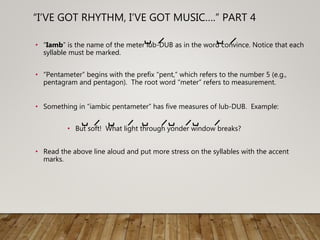 Rhyme Scheme, Rhythm, and Meter | PPTX
