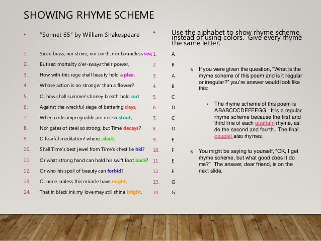 Rhyme Scheme, Rhythm, and Meter