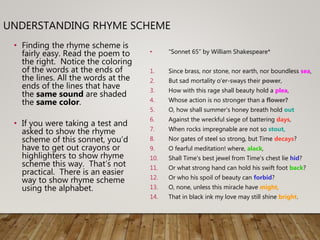Rhyme Scheme, Rhythm, and Meter | PPT