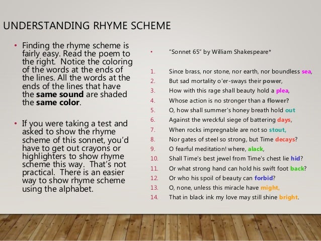 Rhyme Scheme, Rhythm, and Meter