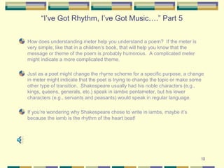 Rhyme scheme, rhythm, and meter final | PPT