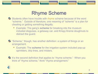 Rhyme scheme, rhythm, and meter final | PPT