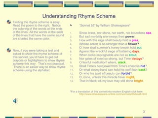 Rhyme scheme, rhythm, and meter final | PPT