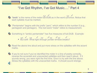 Rhyme scheme, rhythm, and meter final | PPT