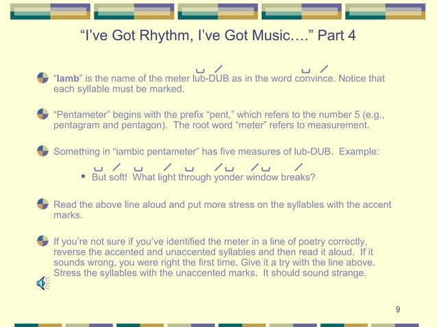 Rhyme scheme, rhythm, and meter final | PPT