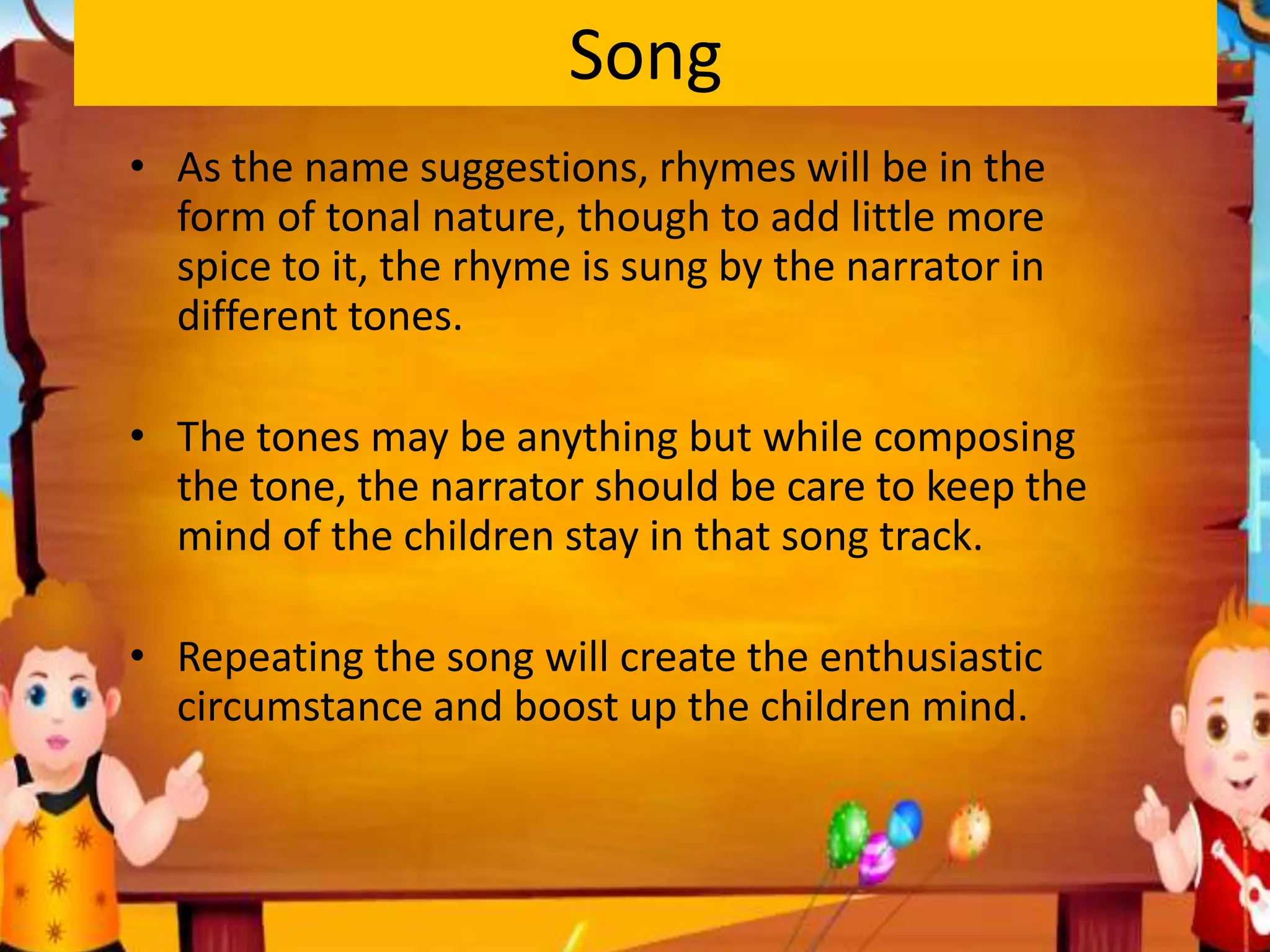 Different Types Of Rhymes Narration Methods | PPTX