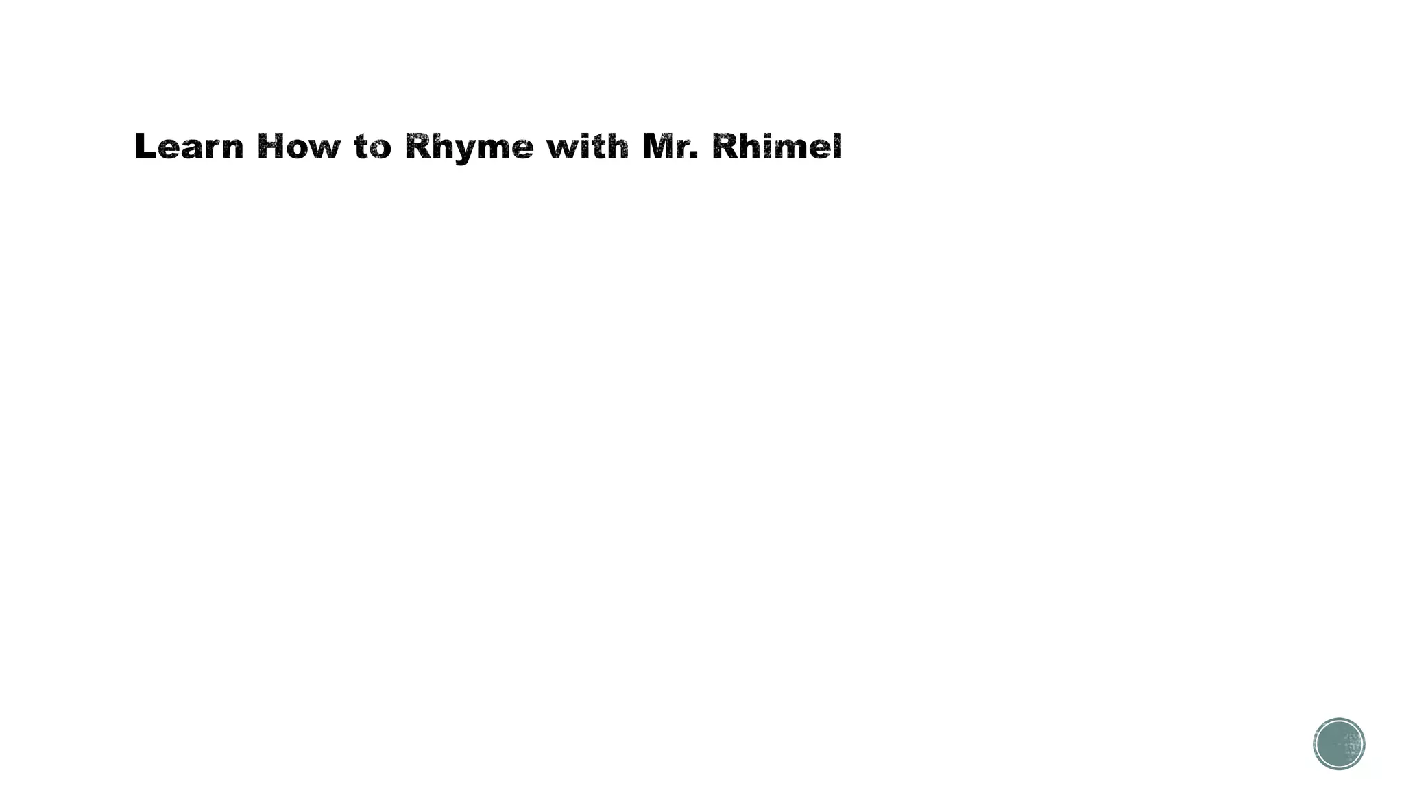 Rhyme Time Presentation | PPT
