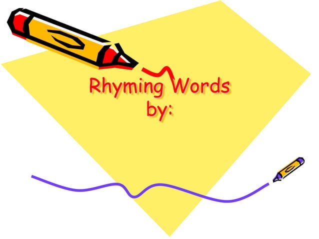 Rhyming Words 1st Grade | PPTX
