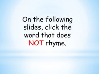 Rhyming words | PPTX