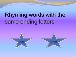 Rhyming words slideshare | PPTX