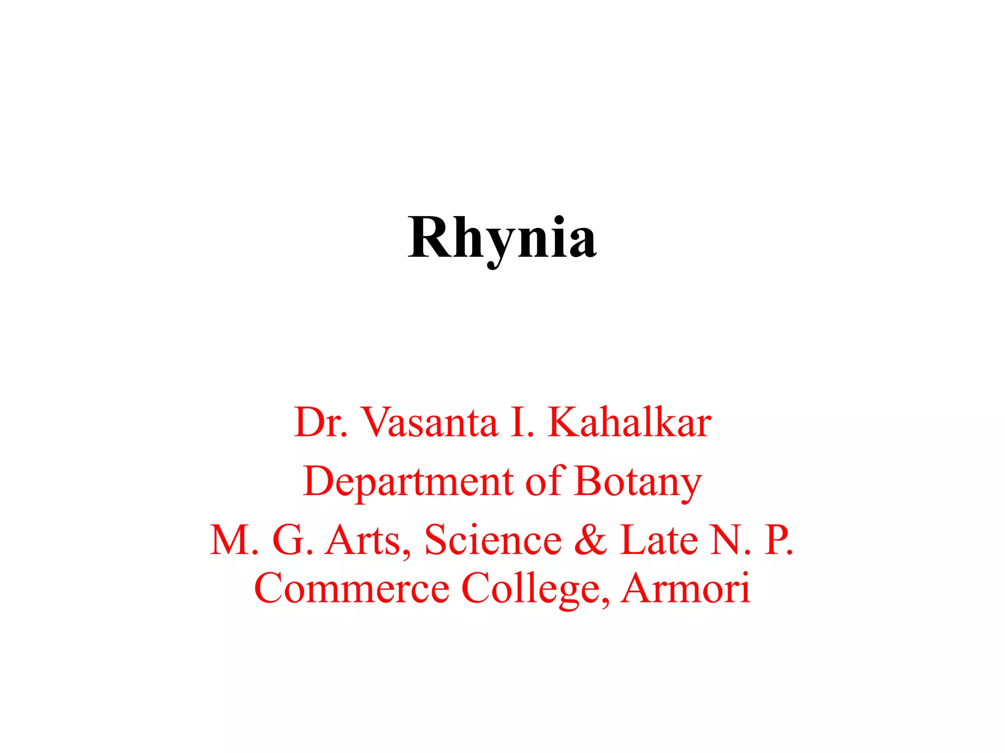 Rhynia | PPTX