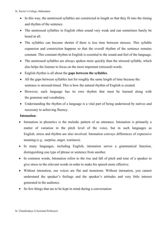 Rhythm and intonation in connected speech. | PDF