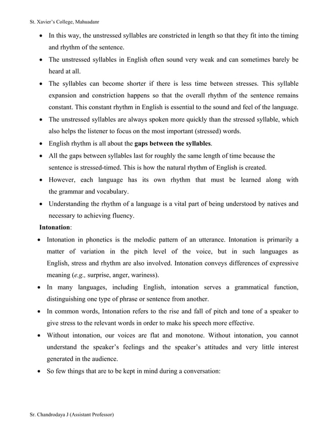 Rhythm and intonation in connected speech. | PDF