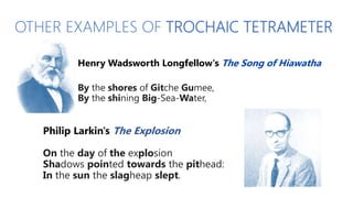 RHYTHM AND METER IN POETRY.pptx | Poetry | Books and Literature