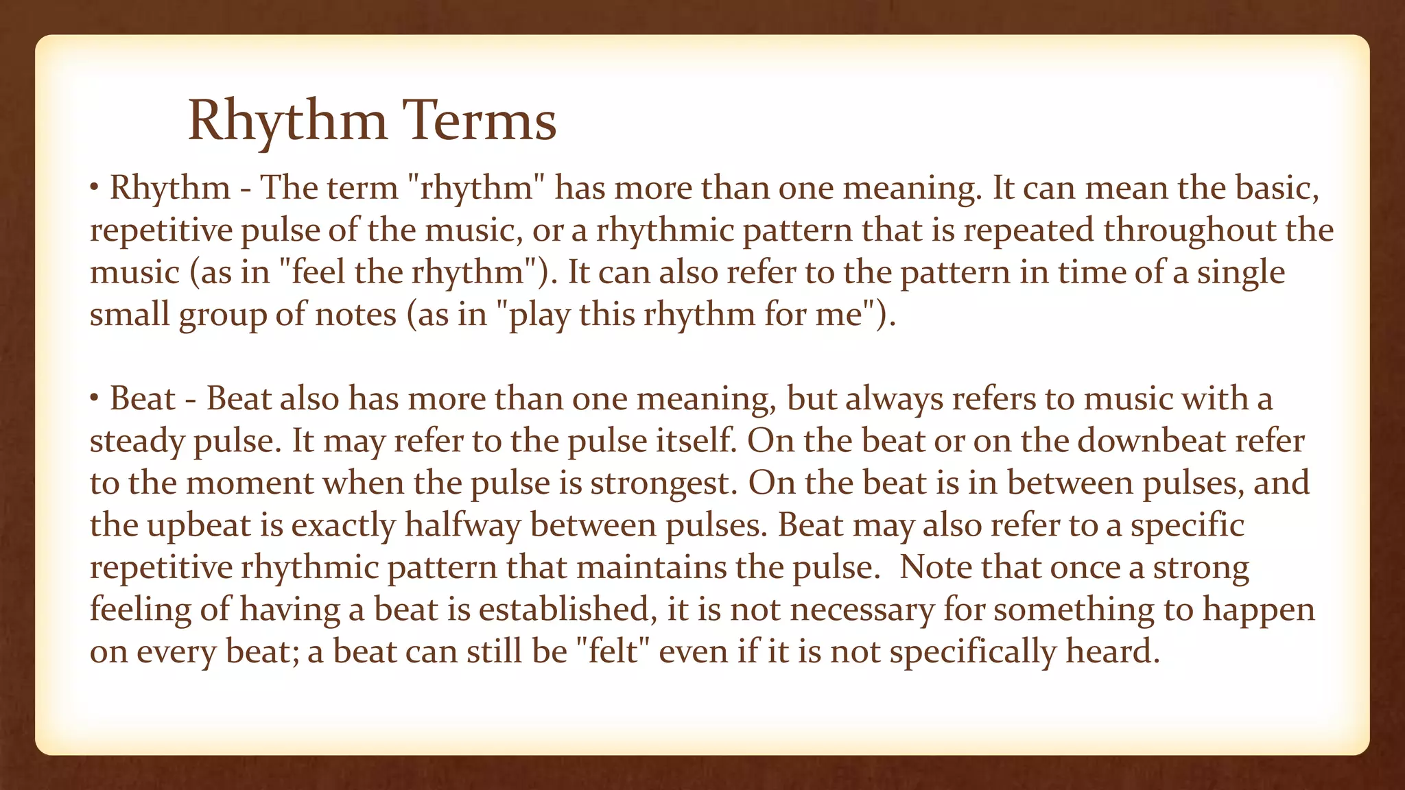 Rhythm and timbre | PPTX