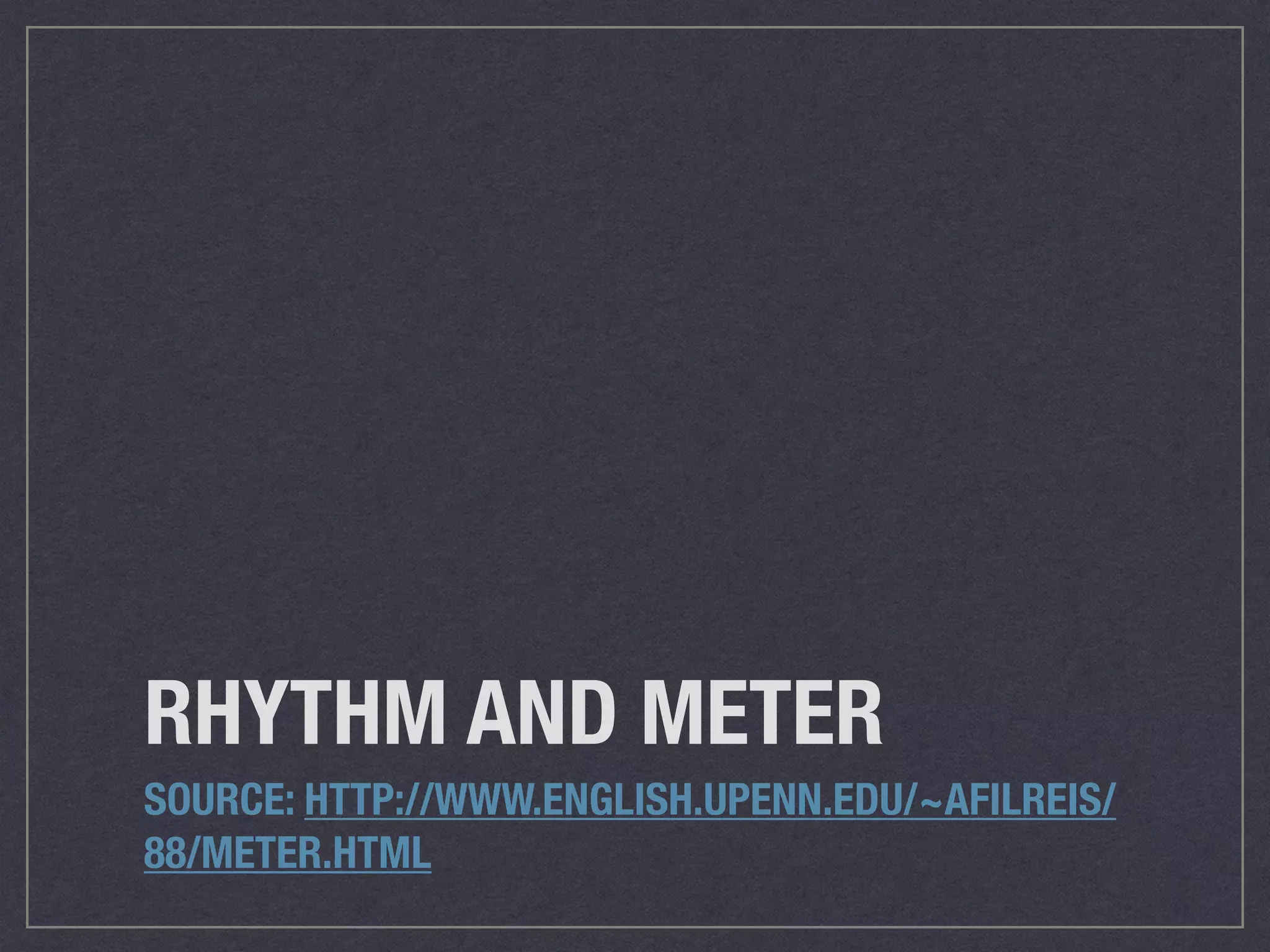 Rhythm and Meter in Poetry | PDF