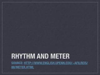 Rhythm and Meter in Poetry | PDF