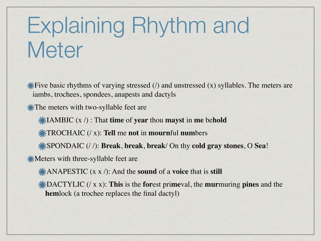 Rhythm and Meter in Poetry | PDF | Poetry | Books and Literature
