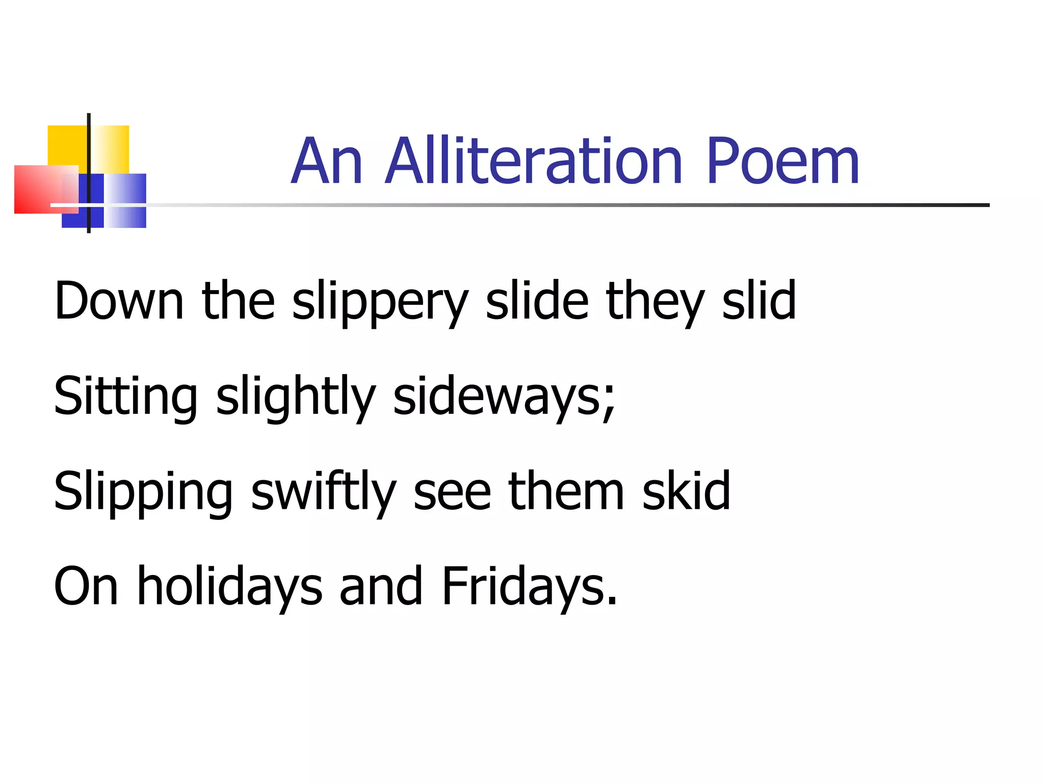 Rhythm, rhyme and alliteration | PPT