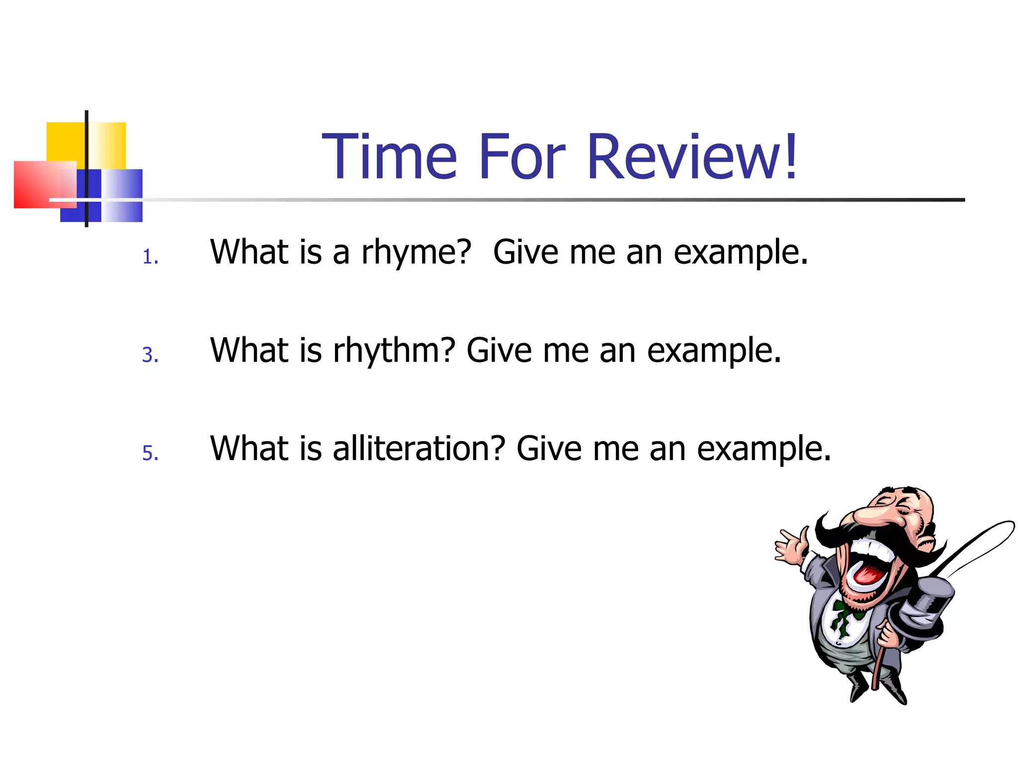 Rhythm, rhyme and alliteration | PPT