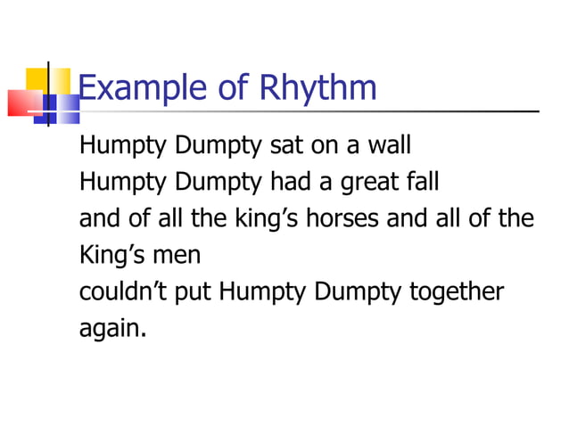 Rhythm, rhyme and alliteration | PPT