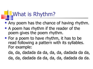 Rhythm Poetry Examples