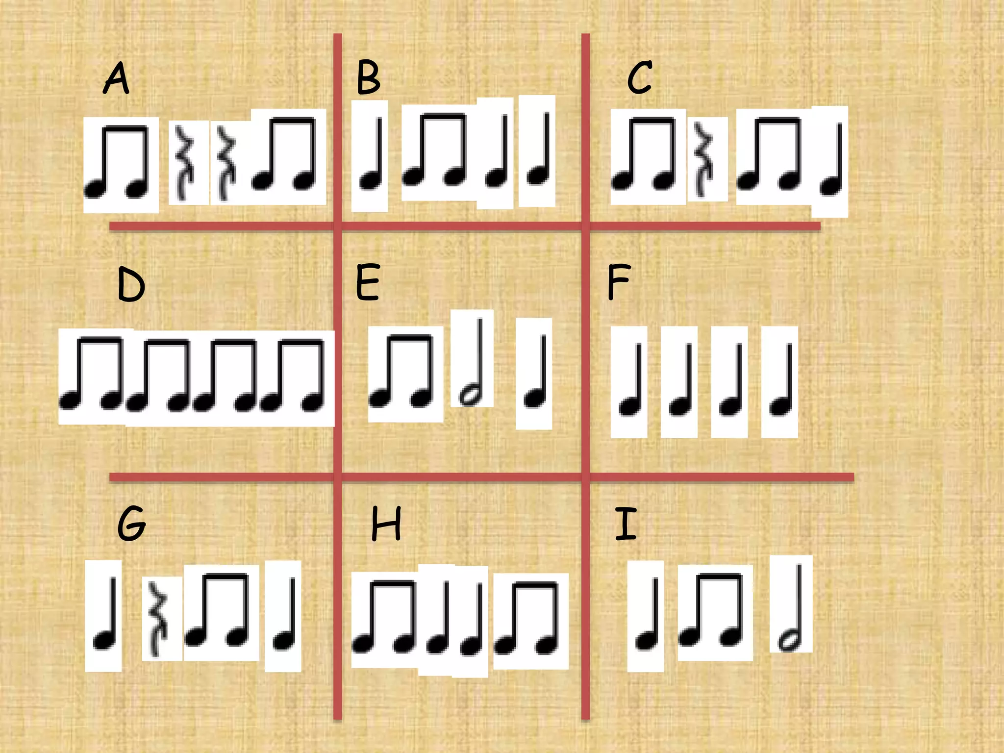 Rhythm tic tac-toe | PPTX