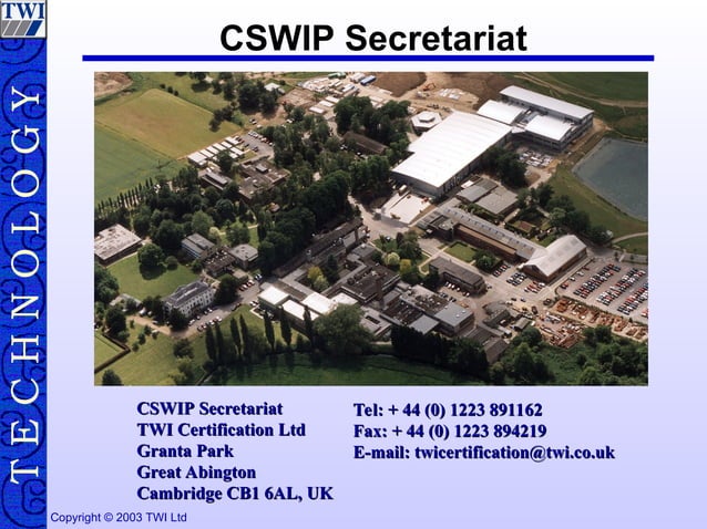 RI 7 (CSWIP scheme).ppt - certification scheme | PPT | Medical Tests ...