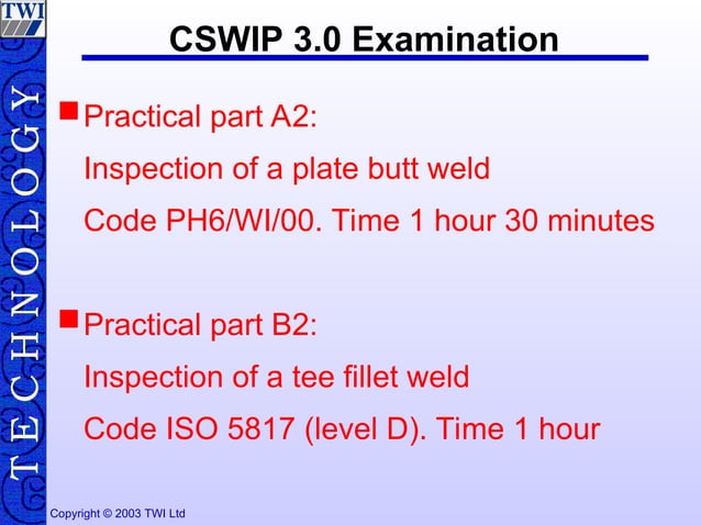 RI 7 (CSWIP scheme).ppt - certification scheme | PPT | Medical Tests ...