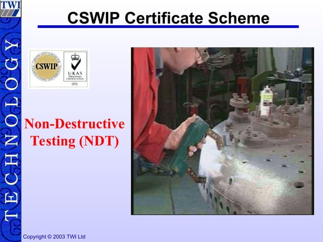RI 7 (CSWIP scheme).ppt - certification scheme | PPT | Medical Tests ...