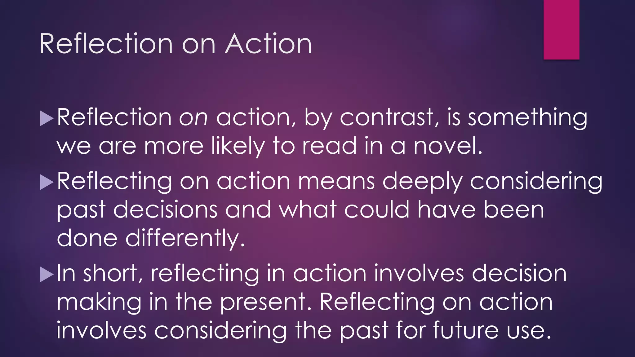 Reflection in and on action | PDF