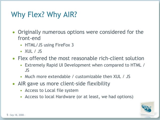 Ria Development With Flex And PHP | PPT | Web Development | Internet