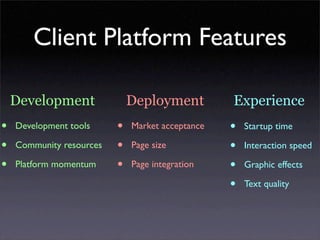 RIA Platform Comparison | PPT