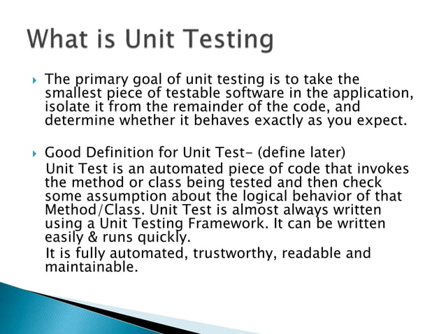 RIA 05 - Unit Testing by Ajinkya Prabhune | PPT
