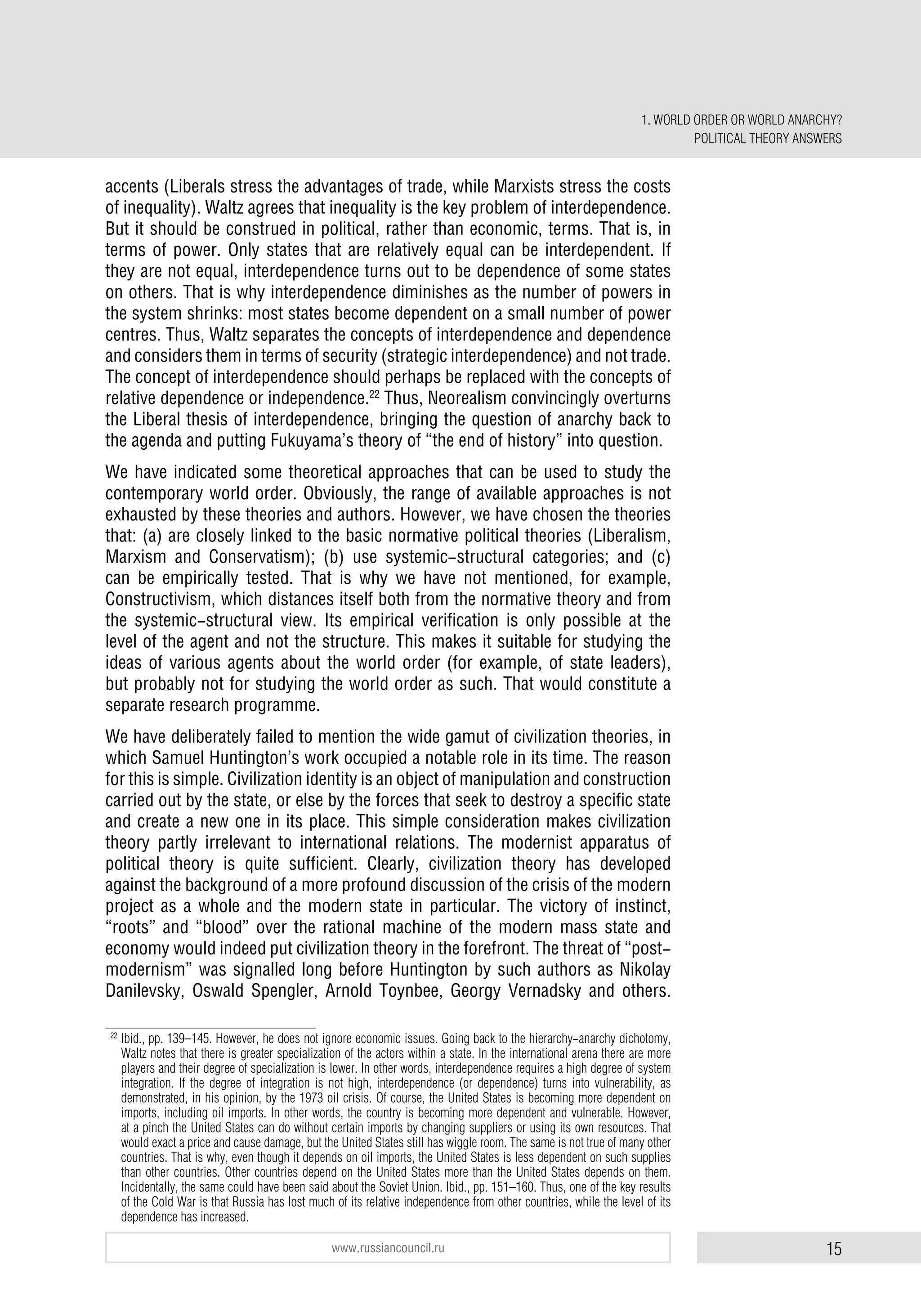 World Order Or World Anarchy? A Look at the Modern System of ...