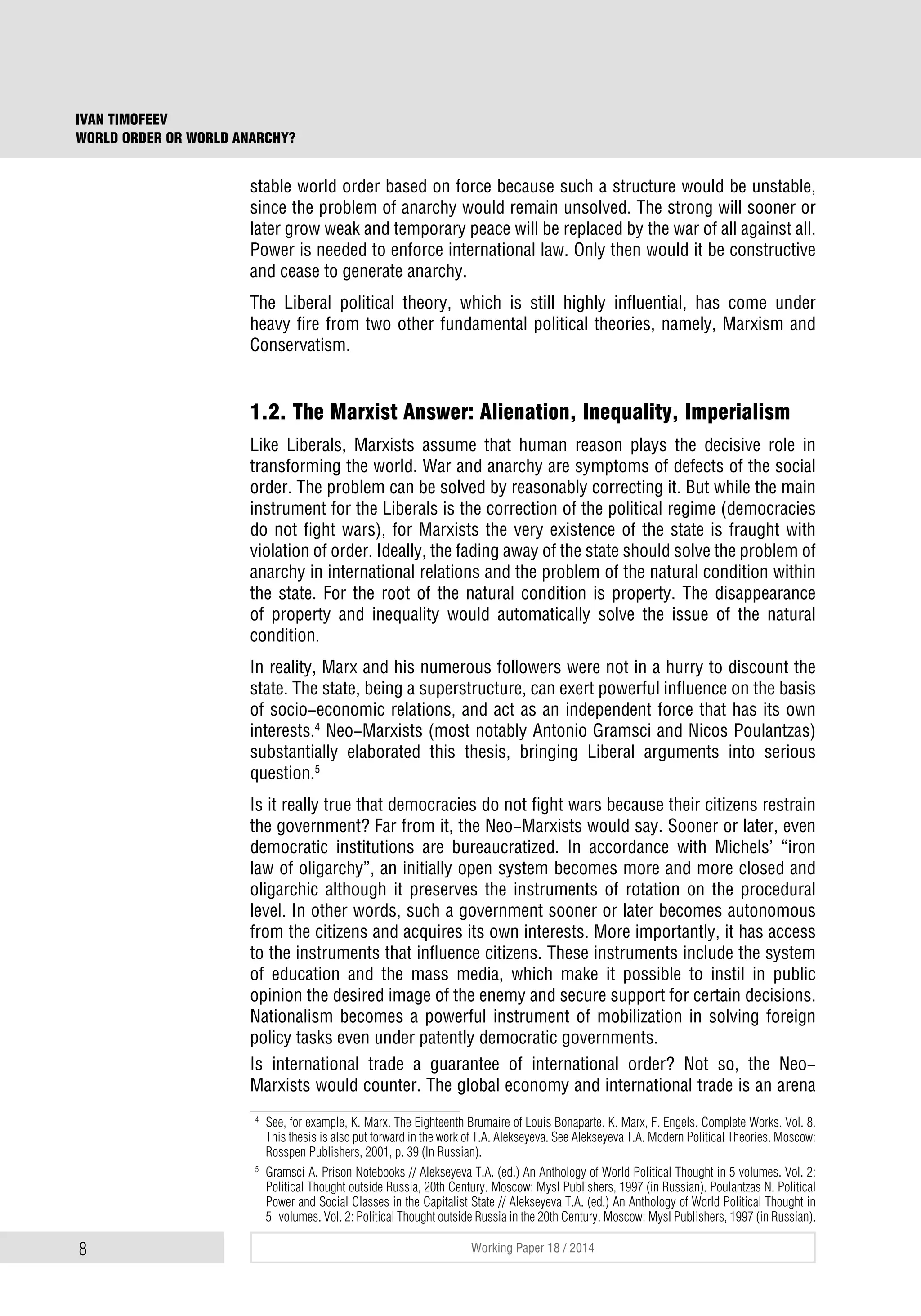 World Order Or World Anarchy? A Look at the Modern System of ...