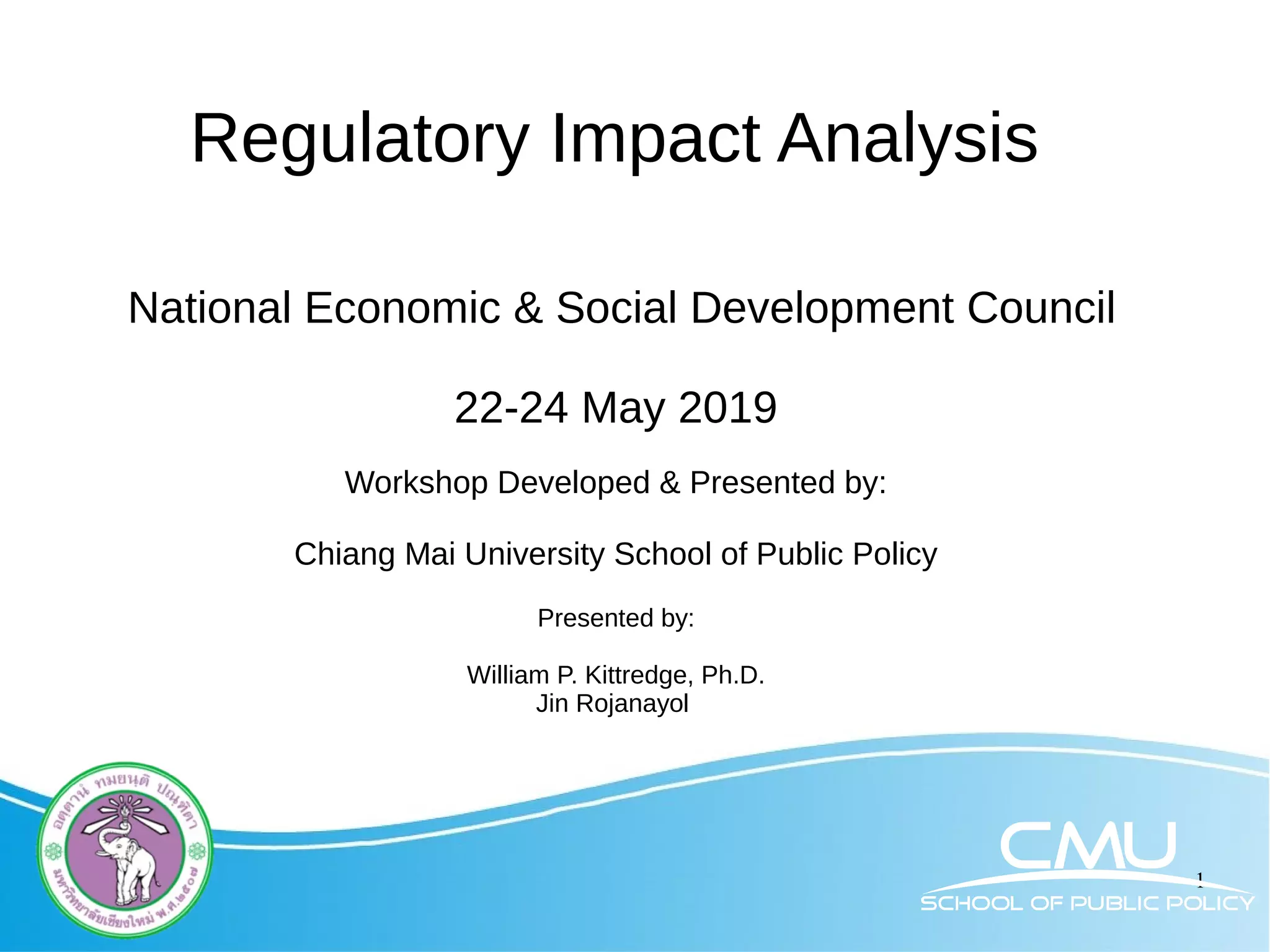 Regulatory Impact Analysis Workshop Day 1 | ODP