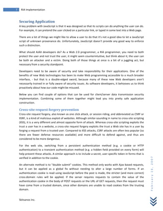 RIA Data and Security, 2007 | PDF | Web Development | Internet
