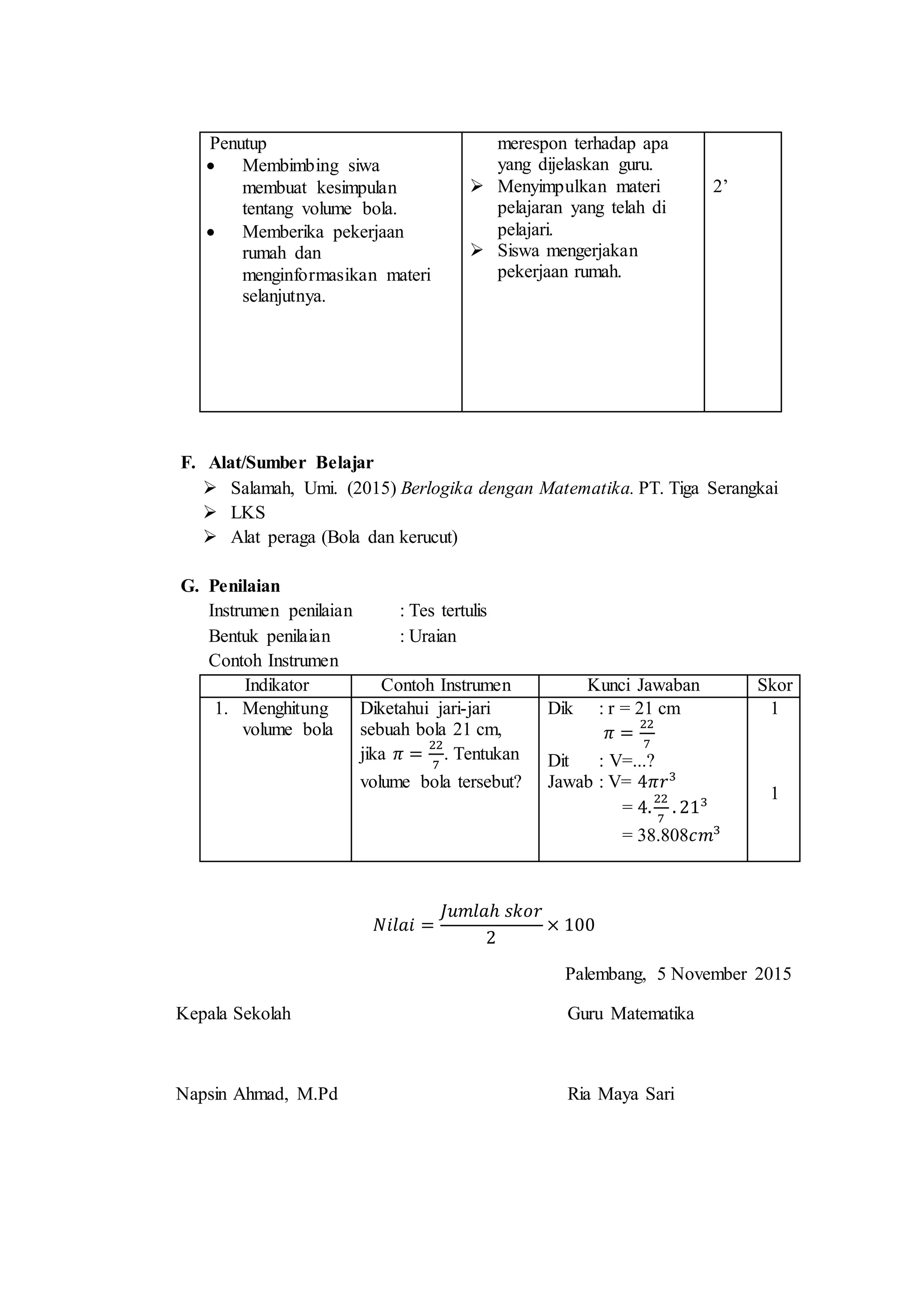 RPP Ria maya sari | PDF