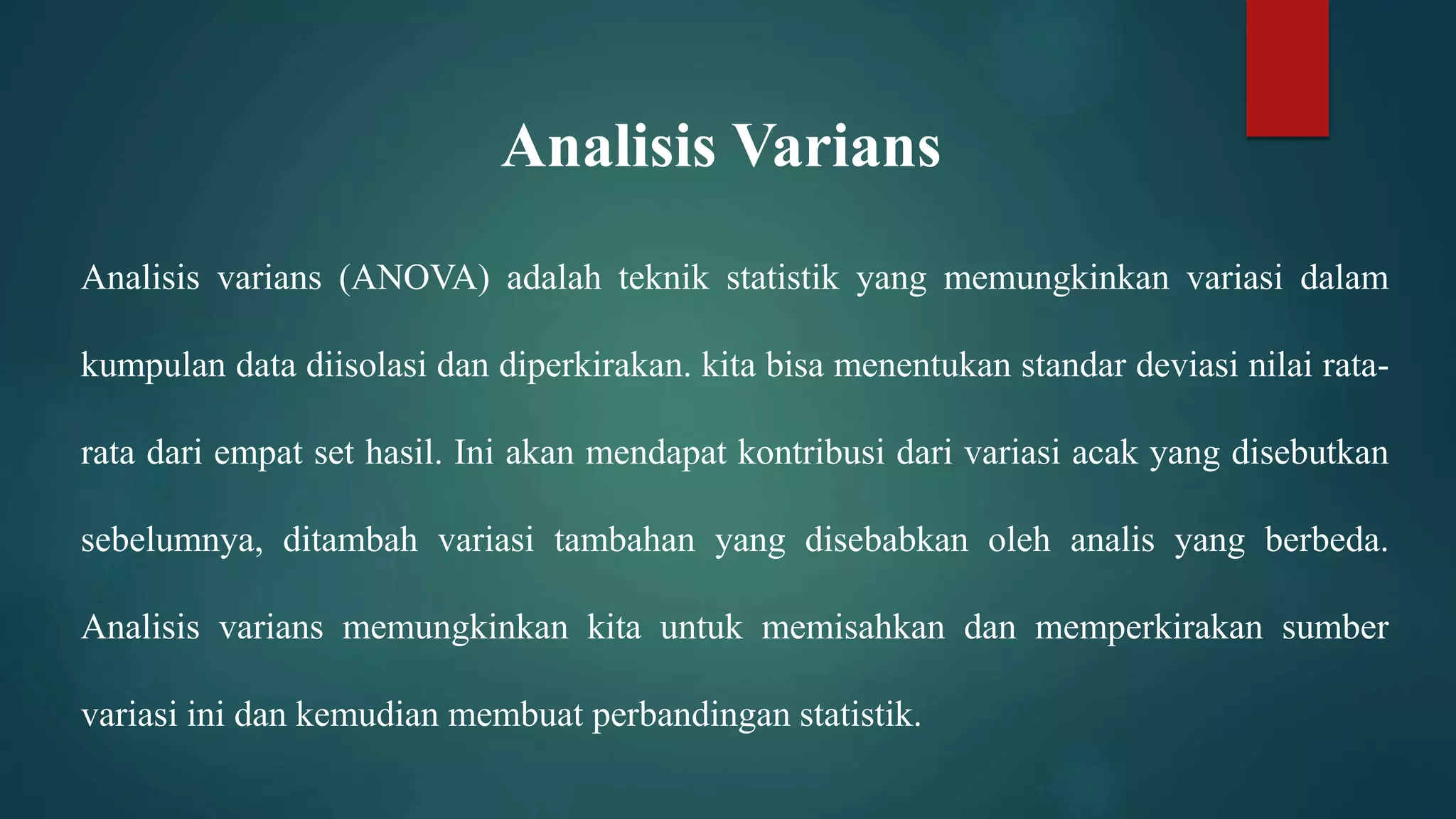 Riana putri 17707251020 (review buku - analisis varians) | PPTX